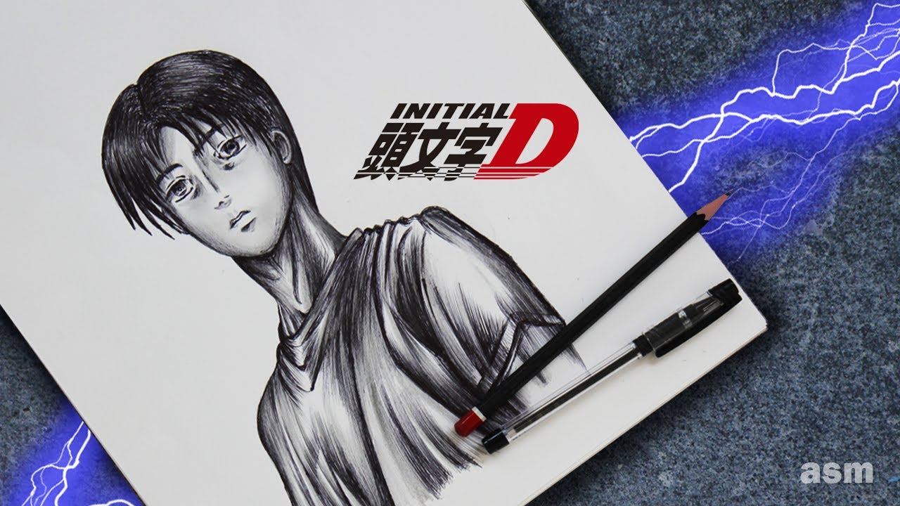 Drawing Takumi Fujiwara using ballpen !! | 4k | - YouTube