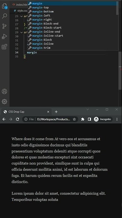 Creating Drop Caps in HTML and CSS #shorts - YouTube