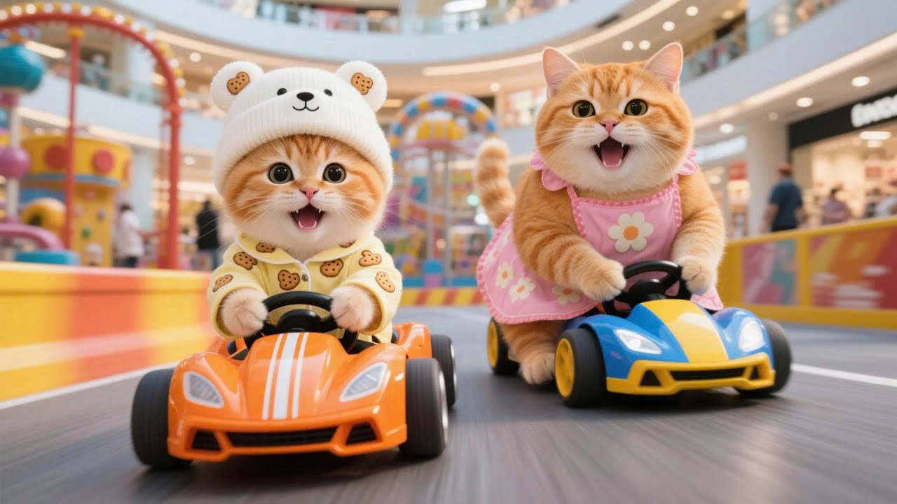Ginger Kitten Wants a Fun Day, Mama Cat Brings a Surprise at the Mall 🐾 ...