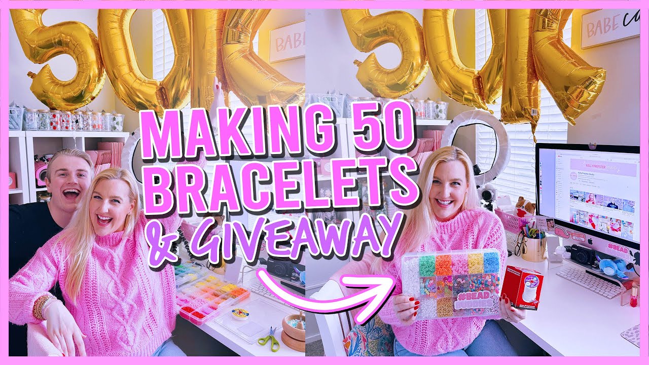MAKE 50 BRACELETS WITH ME (real time relaxing bracelet making) & HUGE ...