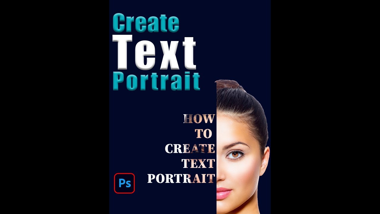 How To Create Text Portrait In Photoshop #shorts #tutorial #tranding # ...