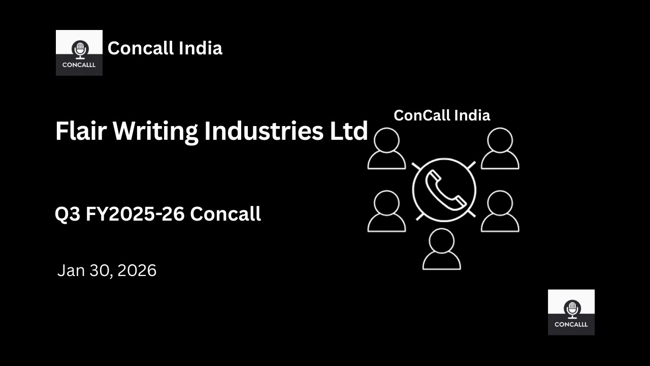 Flair Writing Industries Ltd Q3 FY2025-26 Concall - YouTube