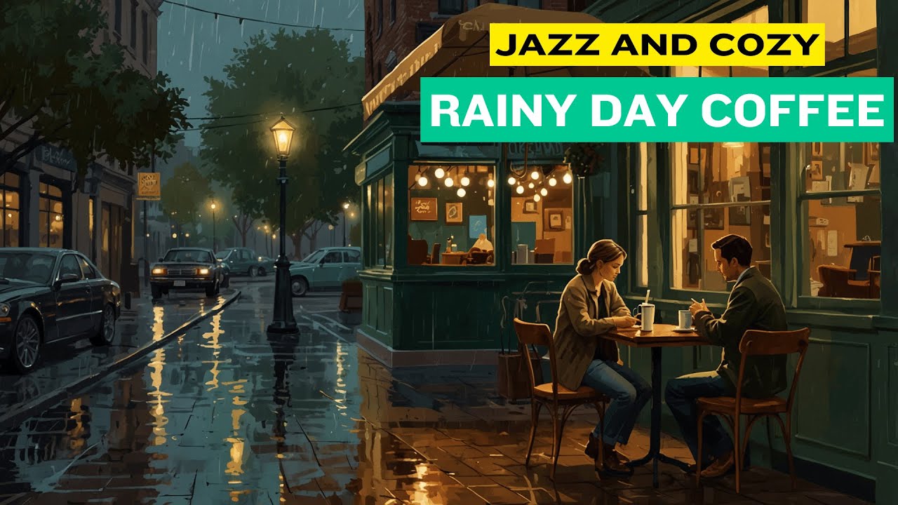 Rainy Day Coffee Shop | Jazz and Cozy Ambience - YouTube