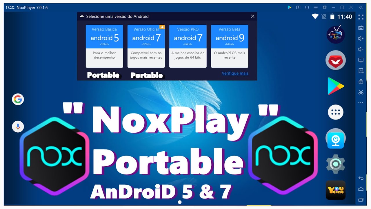 Como Baixar NoxPlay Portable AndroiD 5 & 7 - YouTube