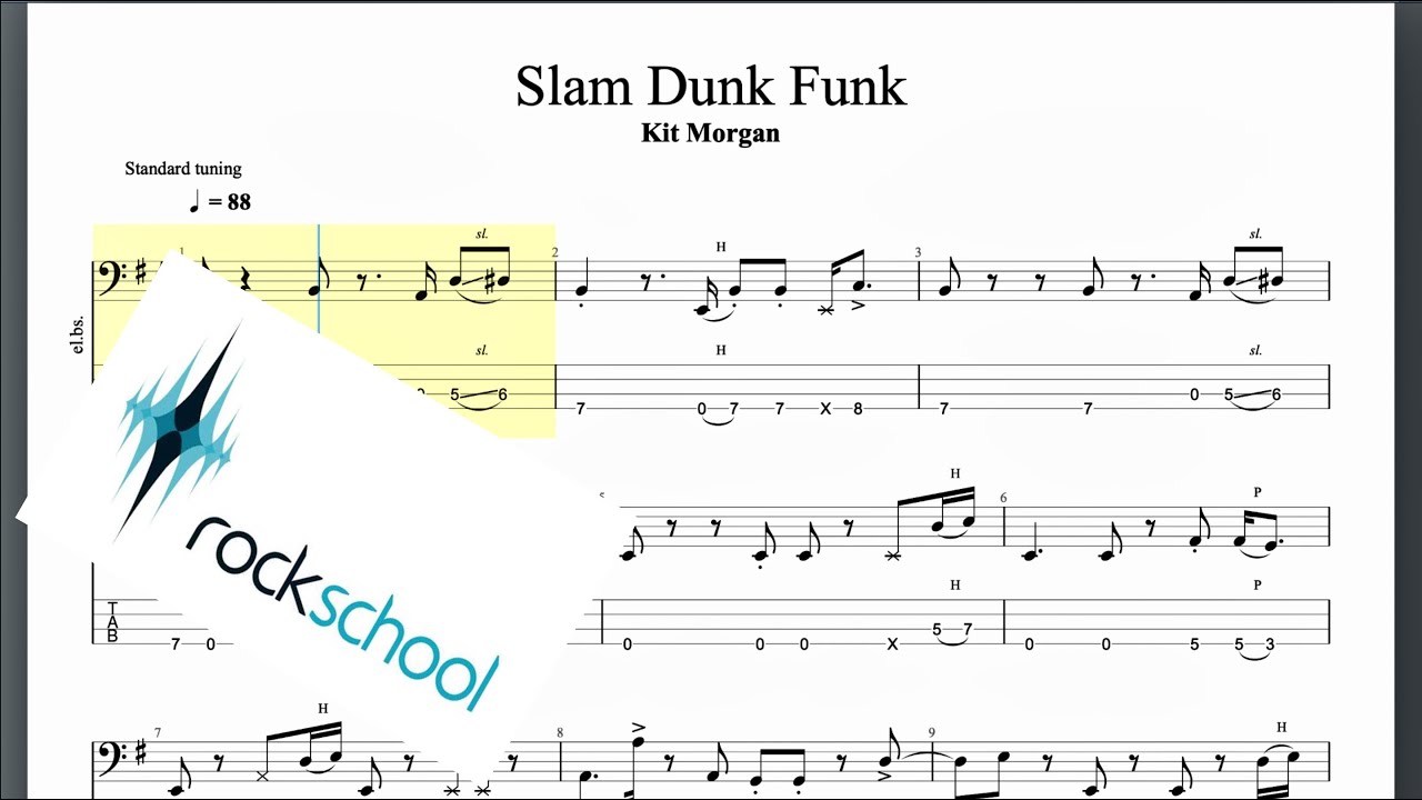 Slam Dunk Funk Rockschool Grade 5 Bass - YouTube