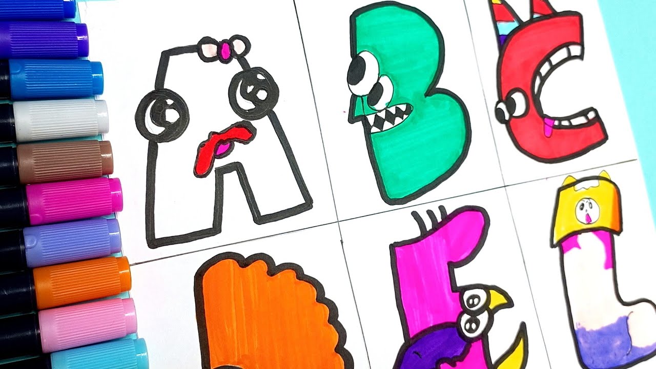 Alphabets lore drawing but they are Garten of Banban / abcdef /abc ...