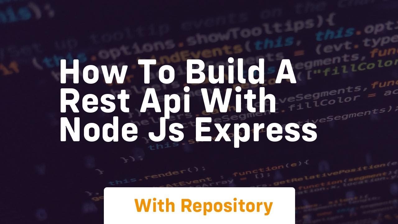 how to build a rest api with node js express - YouTube