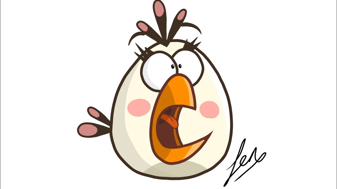 Timelapse Drawing Angry Bird Matilda in Autodesk Sketchbook on Samsung ...