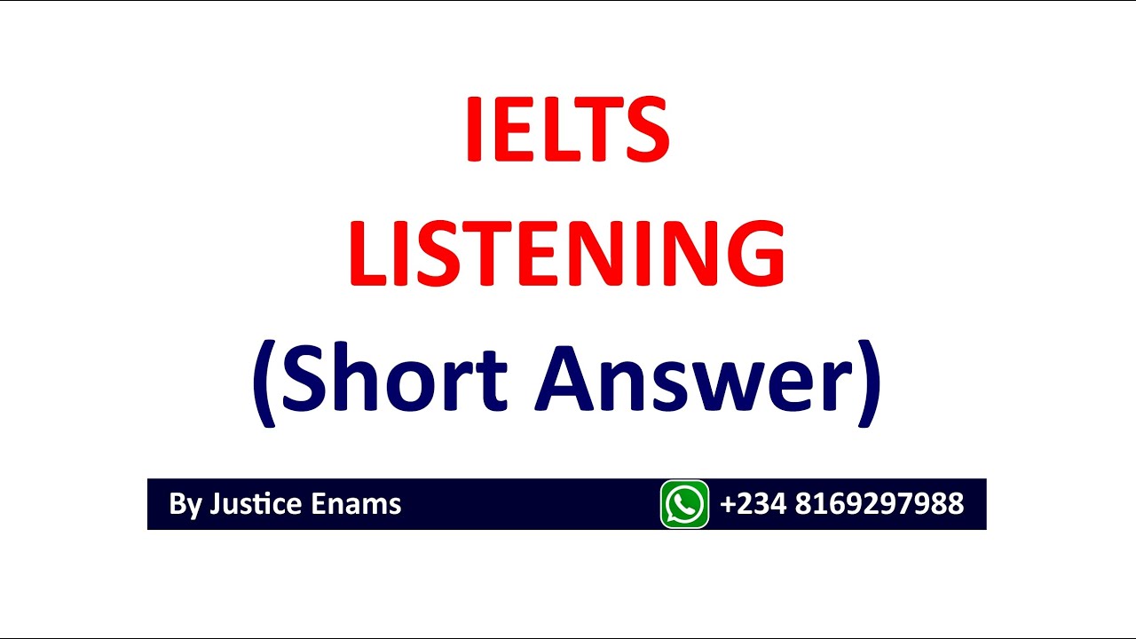 IELTS Listening (Short Answers) - YouTube
