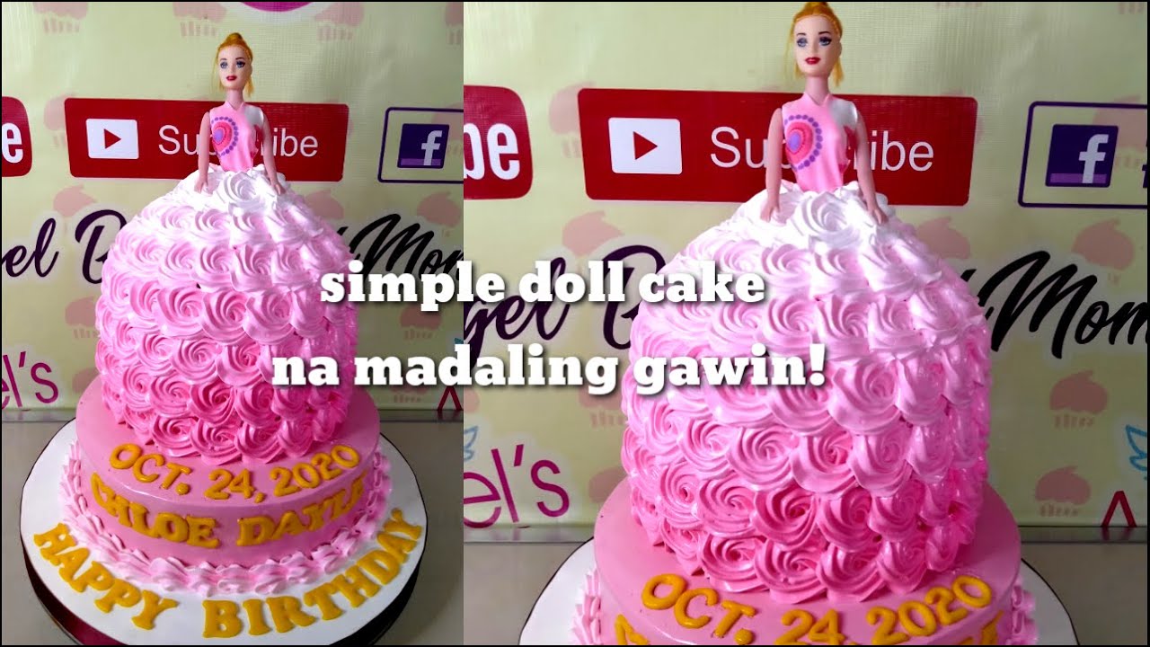 Barbei 2 Tier cake || Easy doll cake tutorial - YouTube
