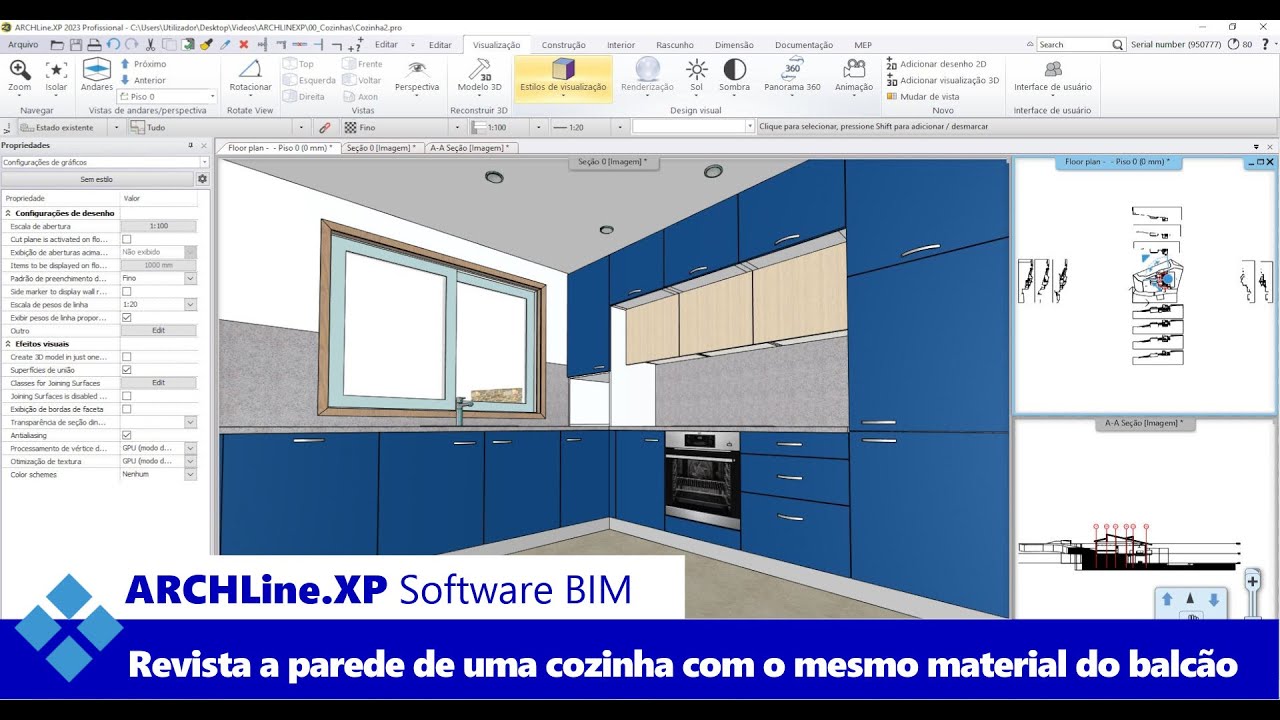 Software BIM ARCHLine.XP Professional: Revestir Paredes de Cozinhas com o Mesmo Material do ...