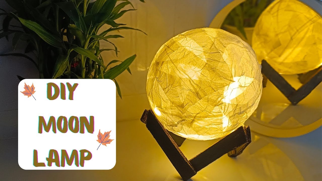 DIY MOON LAMP AT HOME #easy #home decor . - YouTube