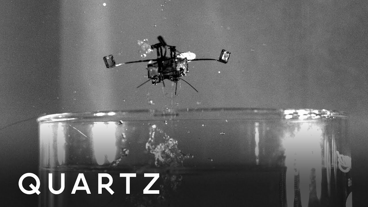 A raindrop-sized robot that leaps out of the water - YouTube