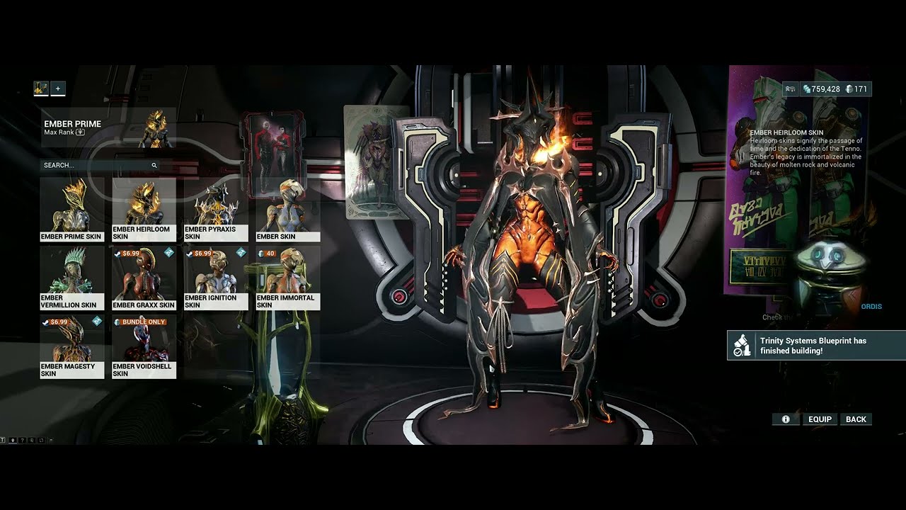 Warframe: Ember Pyraxis chest piece off-centered? - YouTube