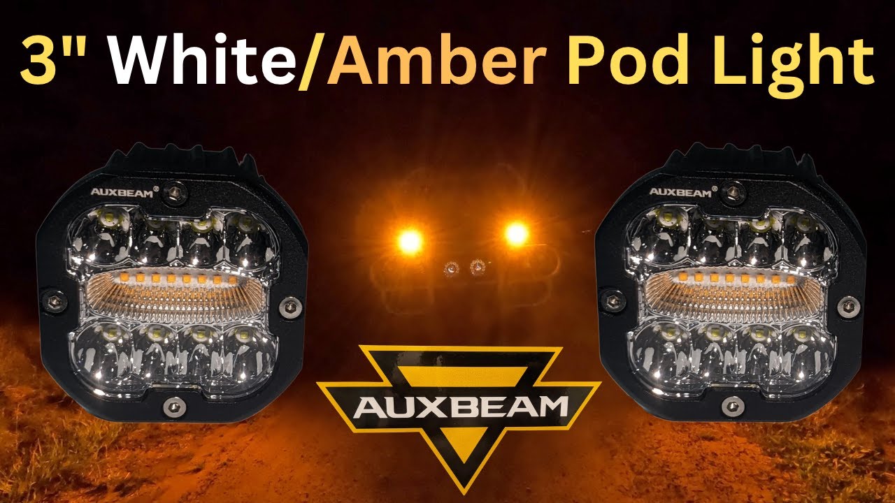 Auxbeam 3 Inch White/Amber Pod Light Review - YouTube