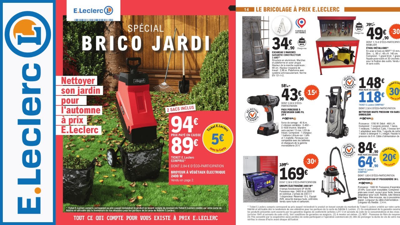 catalogue LECLERC bricolage et jardinage du 24 septembre au 5 octobre ...