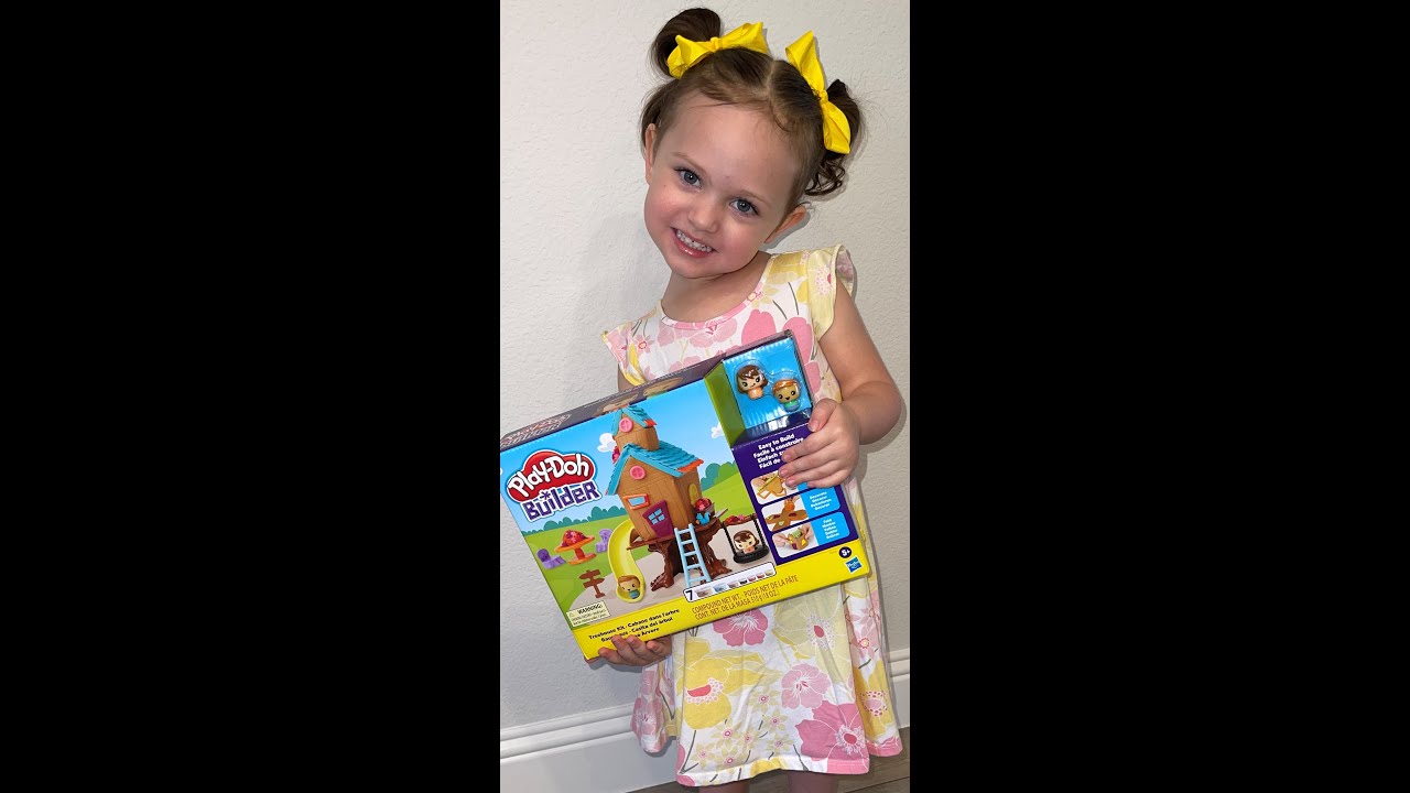Play Doh House! Building and playing with a new play doh house with ...
