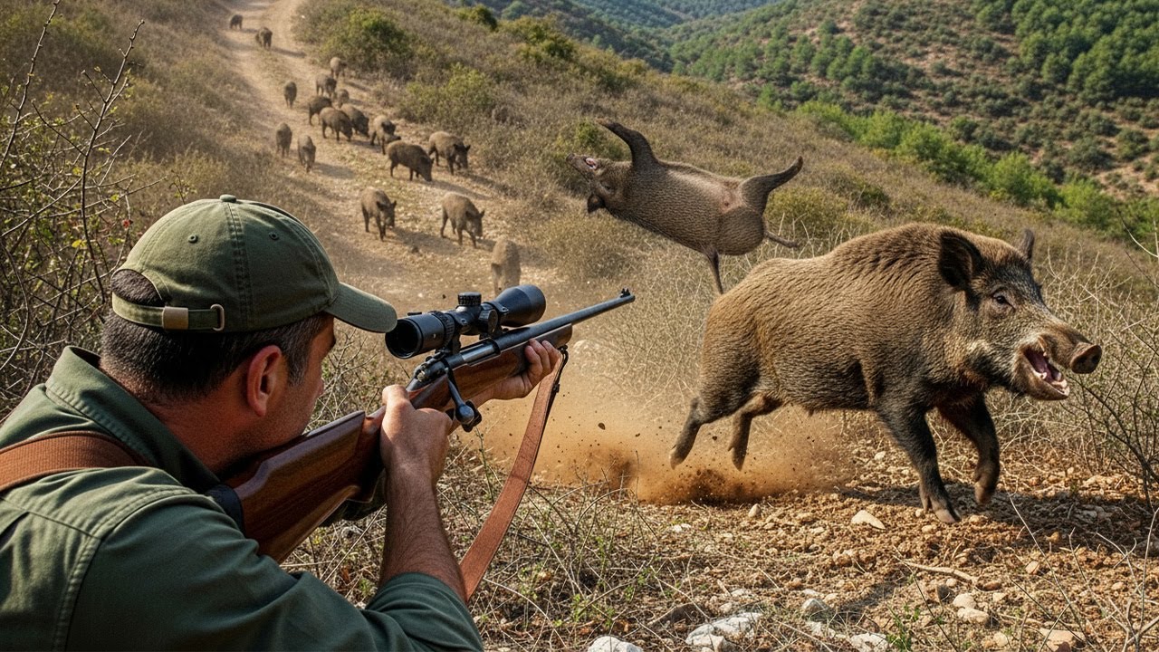 How Hunters Take Down Massive Wild Hogs with Perfect Shots | Wild Boar ...