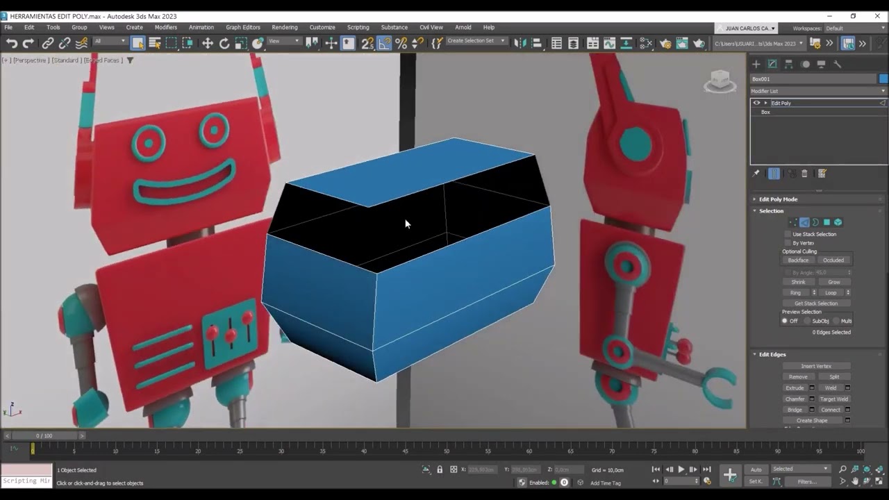 CURSO 3DS MAX 2023: EDIT POLY: EDGE Y BORDER - YouTube