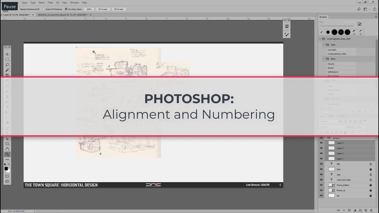 PHOTOSHOP: Alignment and Numbering - YouTube