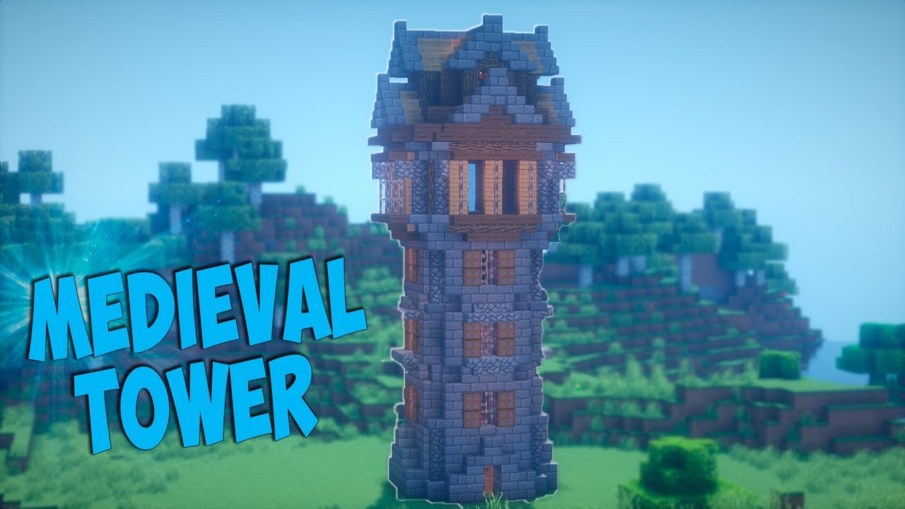 Minecraft - How to Build a Medieval Tower - YouTube