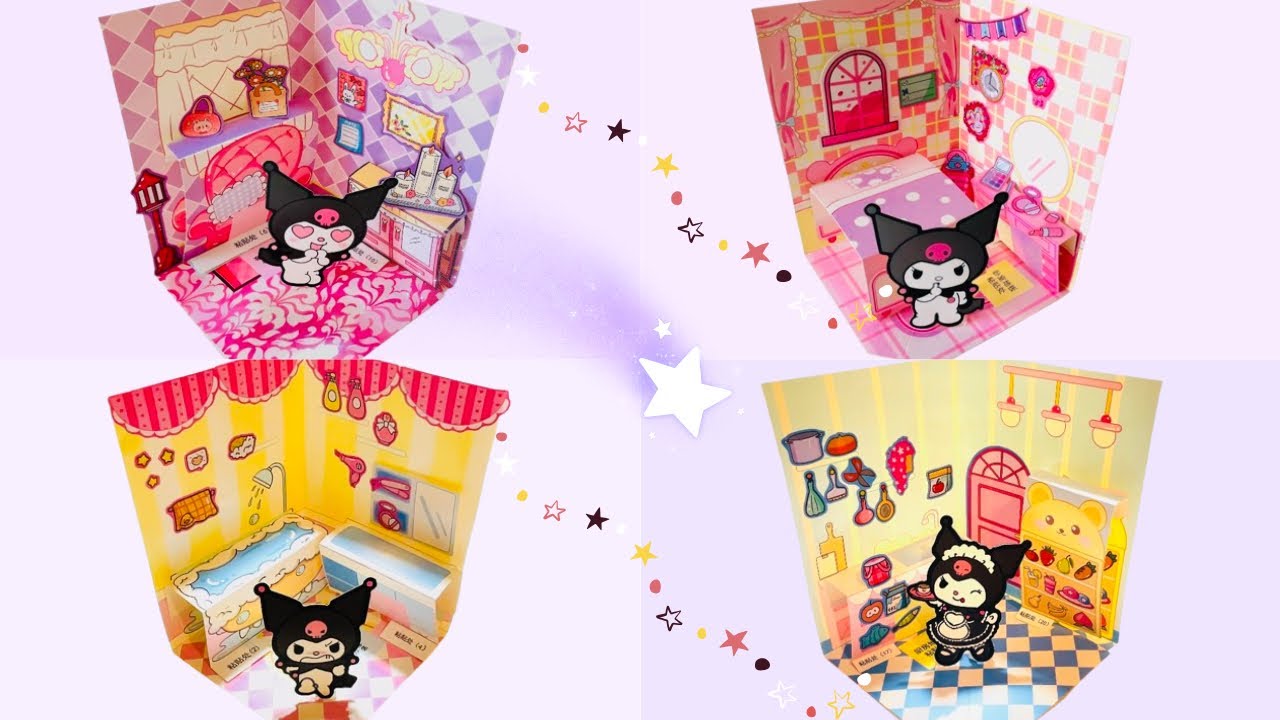 DIY Purple Kuromi Miniature House💜Satisfying Building Purple Kuromi ...