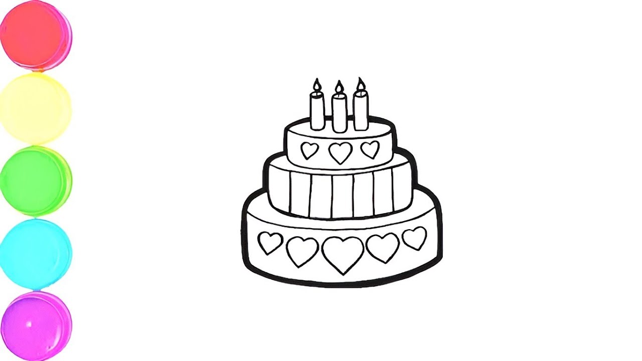 Set Birthday Cake How to Draw a Birthday Cake - YouTube