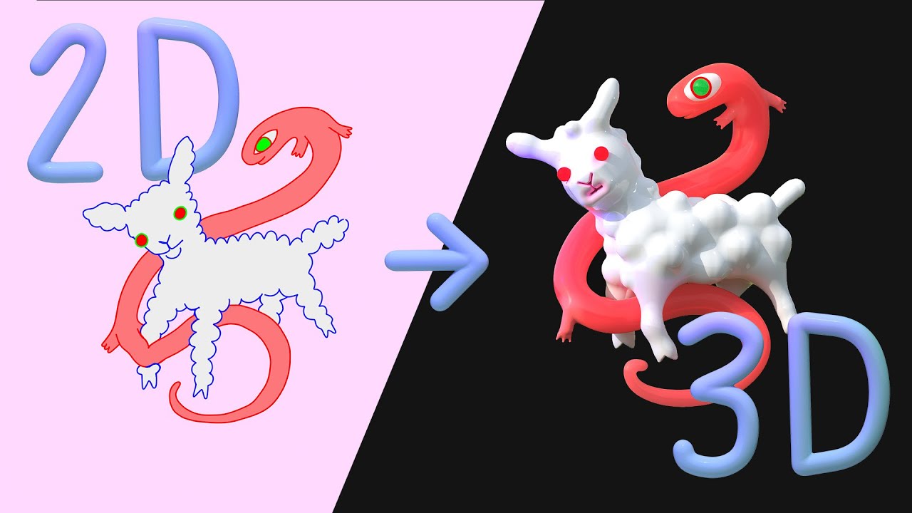 Turning my 2D illustration into 3D with Womp! - YouTube