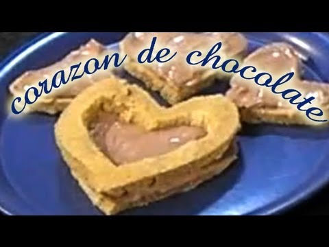 Corazón Relleno de Chocolate - Chocolate Stuffed Heart-Bread - Receta ...