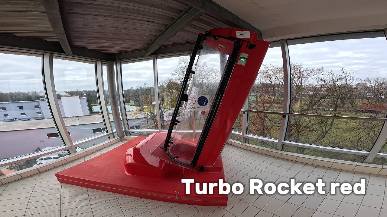 Trapdoor Water Slide in Water Park Aquapark Kladno Czech Republic, POV ...