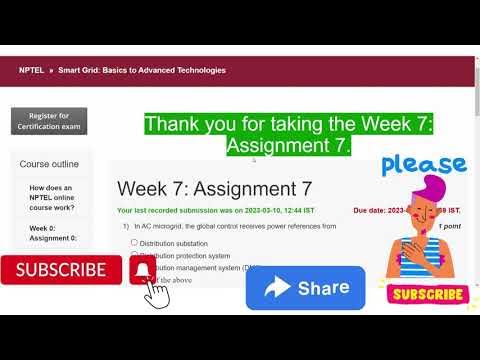 Smart Grid: Basics to Advanced Technologies Week 7 Assignment 7 Nptel Answer || Nptel 2023 ...