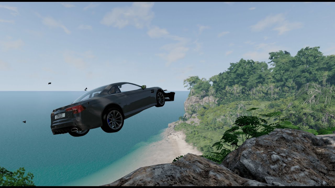 THE ULTIMATE CAR DROP: Cliff Edition - BeamNG Drive | Bumper Buster ...