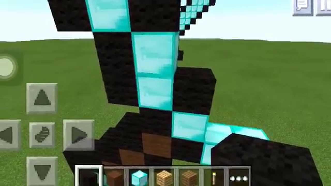 Minecraft p.e How to make a diamond sword statue - YouTube