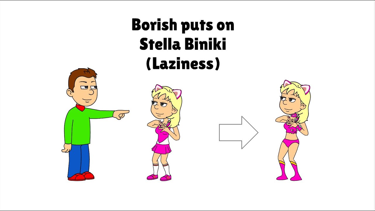 Borish puts on Stella's bikini (Laziness) - YouTube