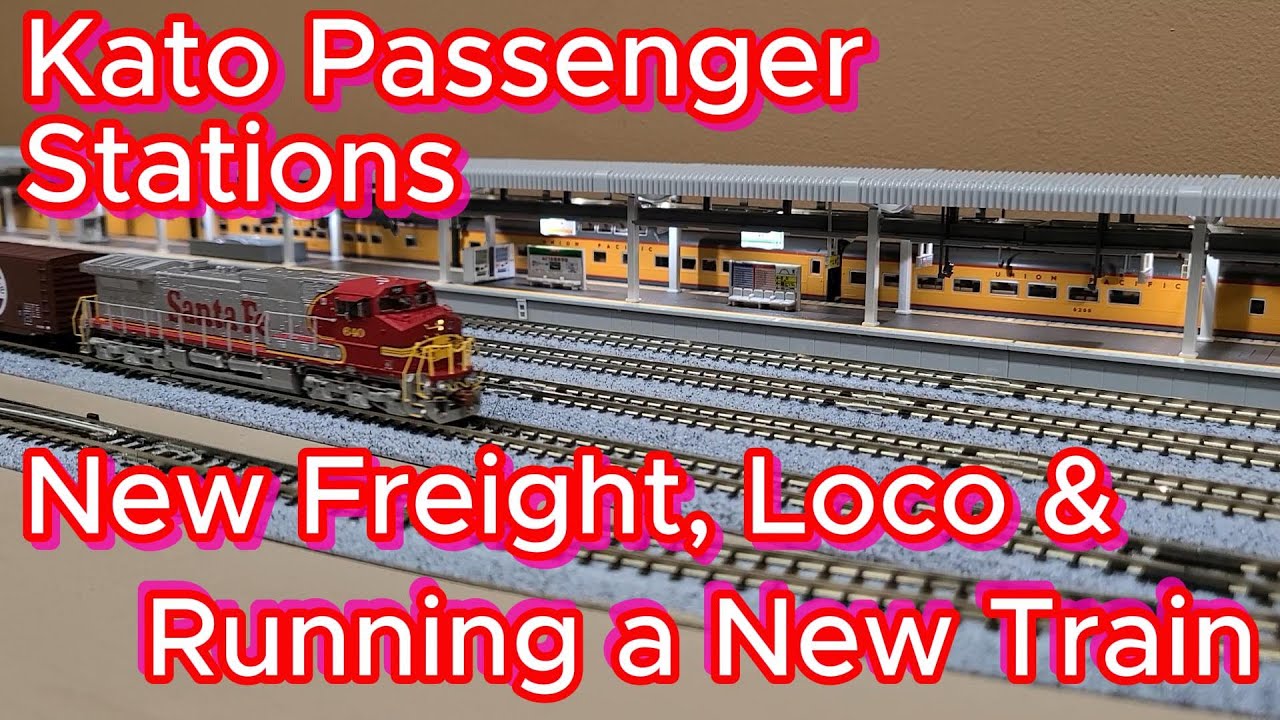 Kato N Scale Passenger Stations - Running New Loco Freight Cars - YouTube