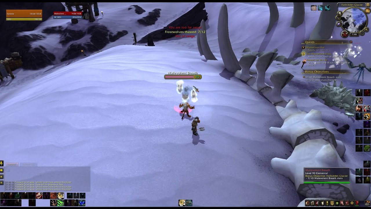 WoD Bonus Objectives Frostfire Ridge Forbidden Glacier - YouTube
