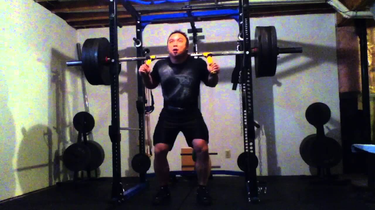 Squat With Straps: 415lbs x 3 - YouTube