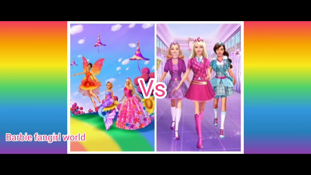 barbie princess charm school Vs barbie and the secret door - YouTube