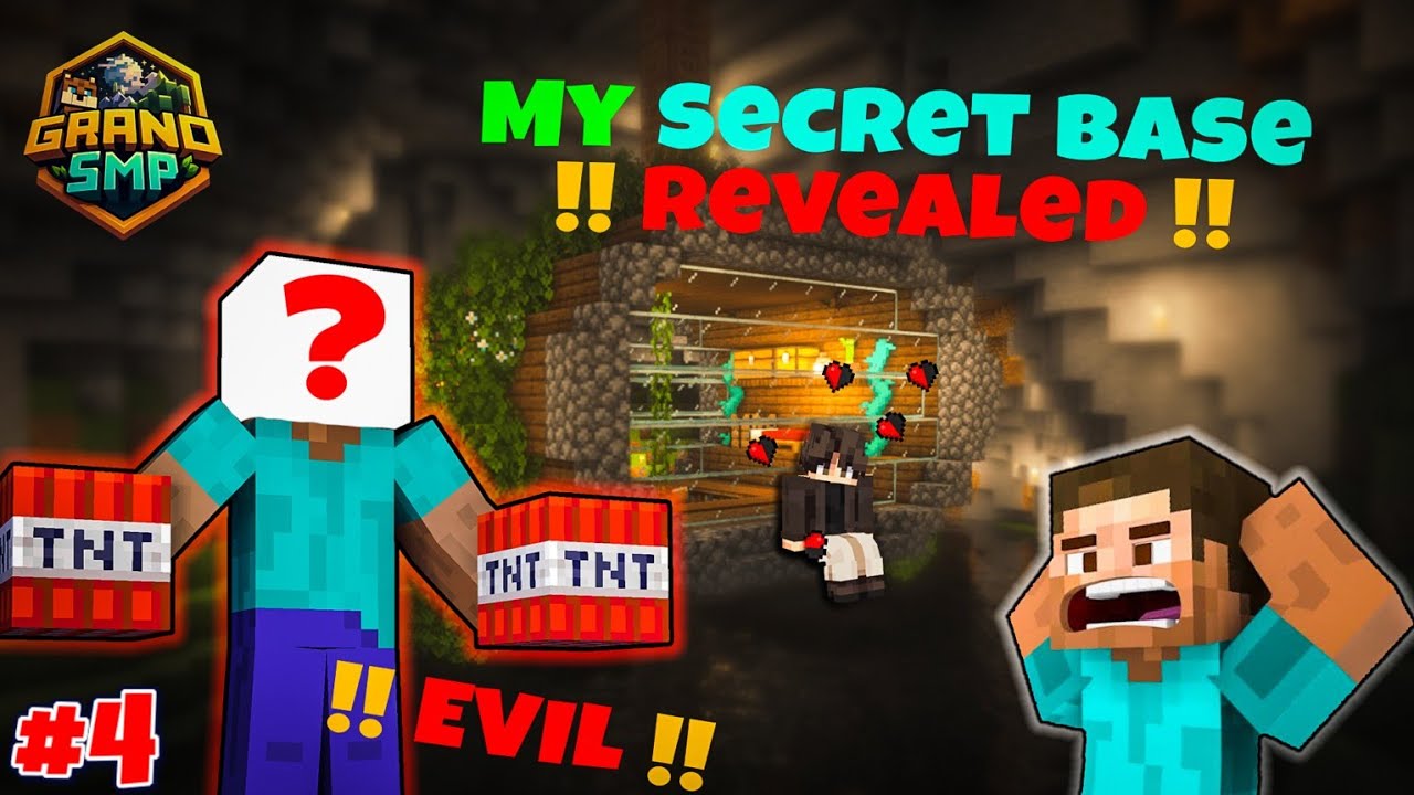 I Reveal My Secret Base In Grand Smp #4 || DAYS 4 || Minecraft || # ...