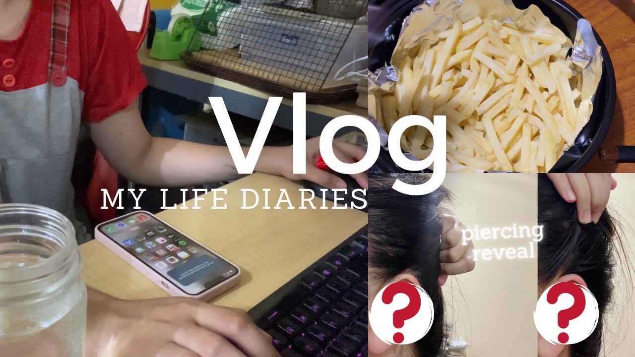 ear piercing reveal, lots of shopee orders, working from home | silent ...