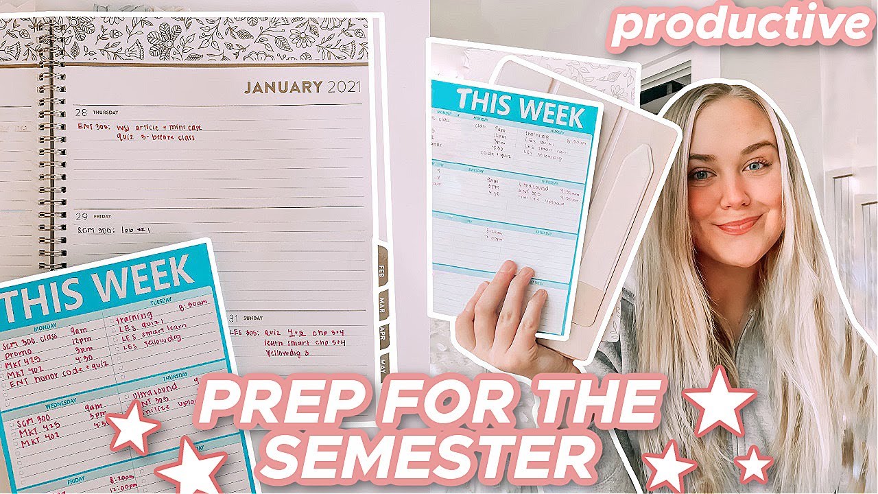 Prep For The Semester With Me | How To Be Productive + Motivated - YouTube