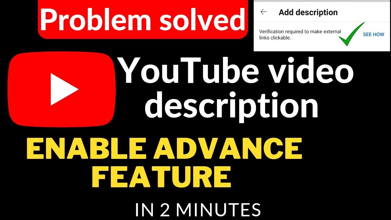 Verification Required To Make External Links Clickablehow Add Link In Description Of Youtube
