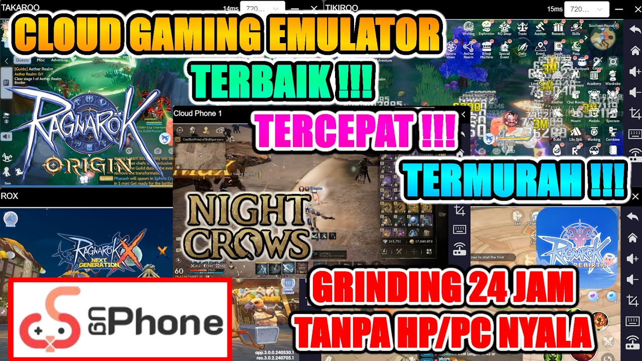 CLOUD GAMING EMULATOR UgPhone GRINDING 24 JAM TANPA HP/PC NYALA # ...