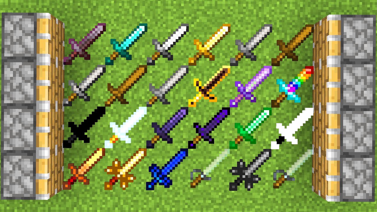 all minecraft swords combined = ??? - YouTube
