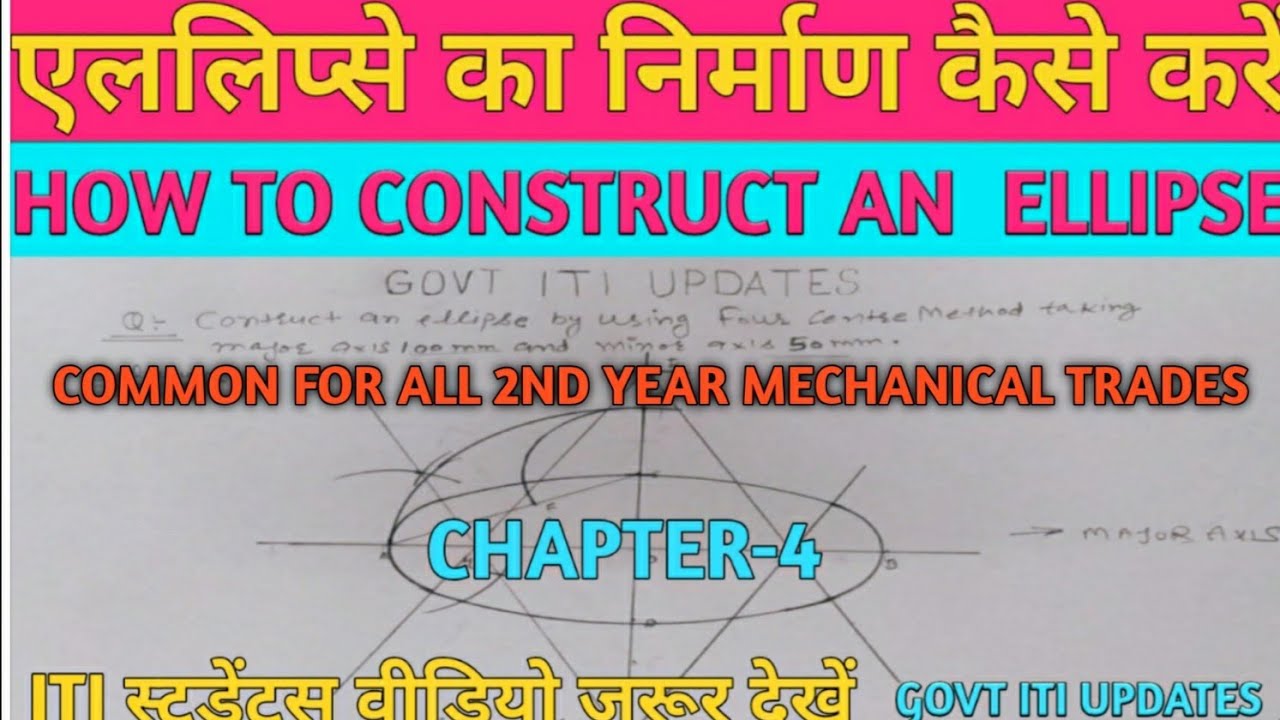 ELLIPSE का निर्माण कैसे करें। HOW TO CONSTRUCT AN ELLIPSE. - YouTube