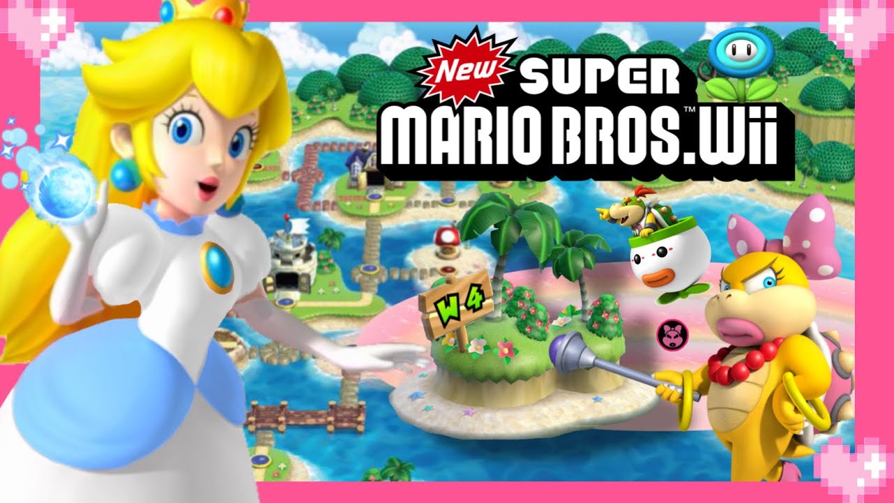 💗 New Super Mario Bros. Wii (World 4) Peach Gameplay 💗 - YouTube