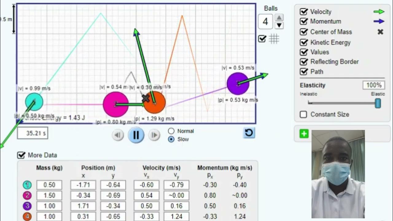 Elastic Collision Simulation | Science Experiment | Virtual Lab Simulation - YouTube