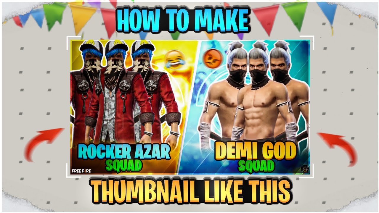 HOW TO MAKE THUMBNAIL ON 4 VS 4 || FREEFIRE THUMBNAIL EDITING ...
