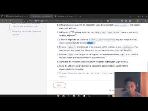Lab: Exploiting an API endpoint using documentation - YouTube