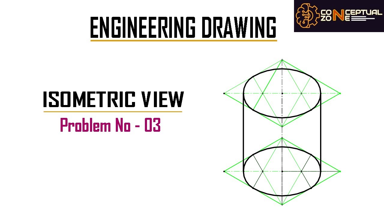 Engineering Drawing: Isometric view (Problem 3) - YouTube